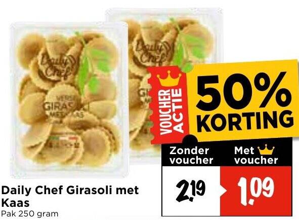Daily Chef Girasoli met Kaas 250 g aanbieding bij Vomar Voordeelmarkt