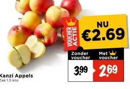 Kanzi Appels Zak 1,5 kilo aanbieding bij Vomar Voordeelmarkt € 2,99 ...