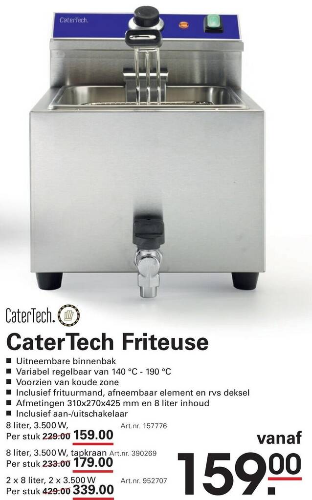 CaterTech Friteuse aanbieding bij Sligro