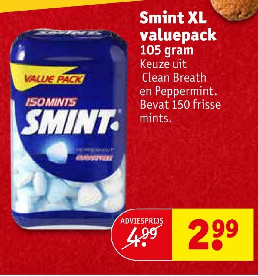 Smint XL valuepack 105g aanbieding bij Kruidvat