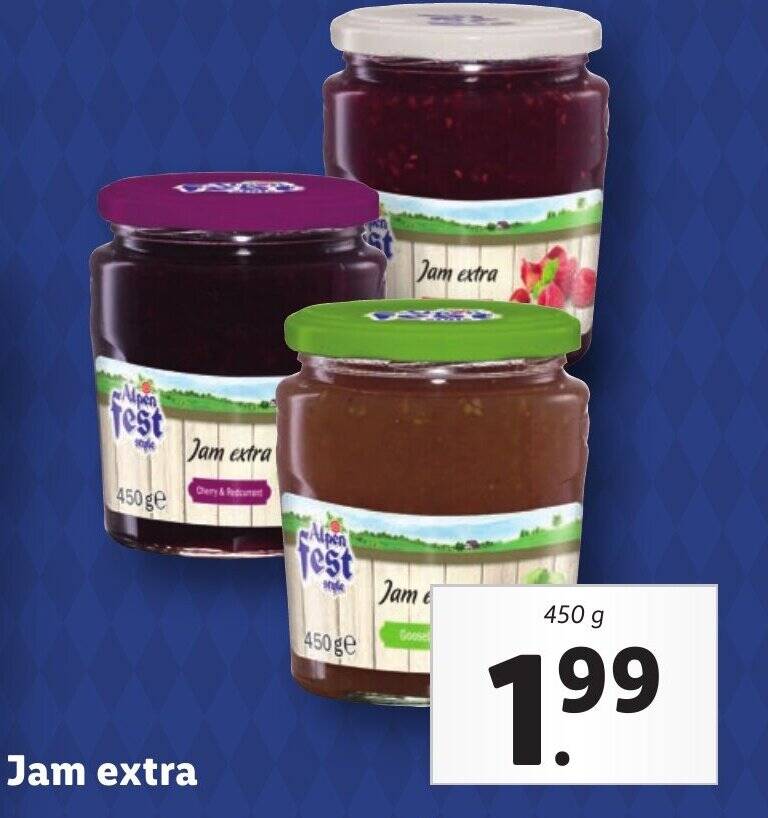 Jam extra 450 g aanbieding bij Lidl