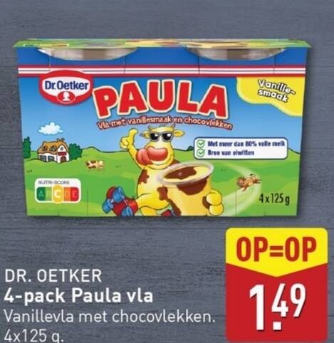 DR. OETKER 4-pack Paula vla 125 g aanbieding bij ALDI
