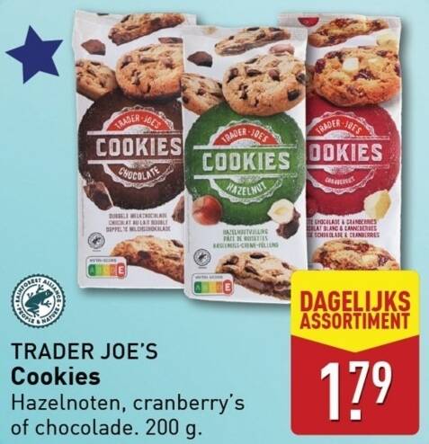 TRADER JOE'S Cookies 200 g aanbieding bij ALDI