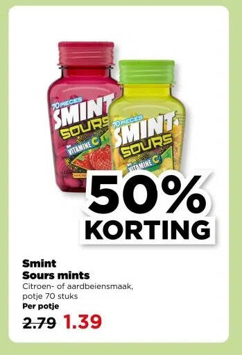Smint Sours mints aanbieding bij PLUS
