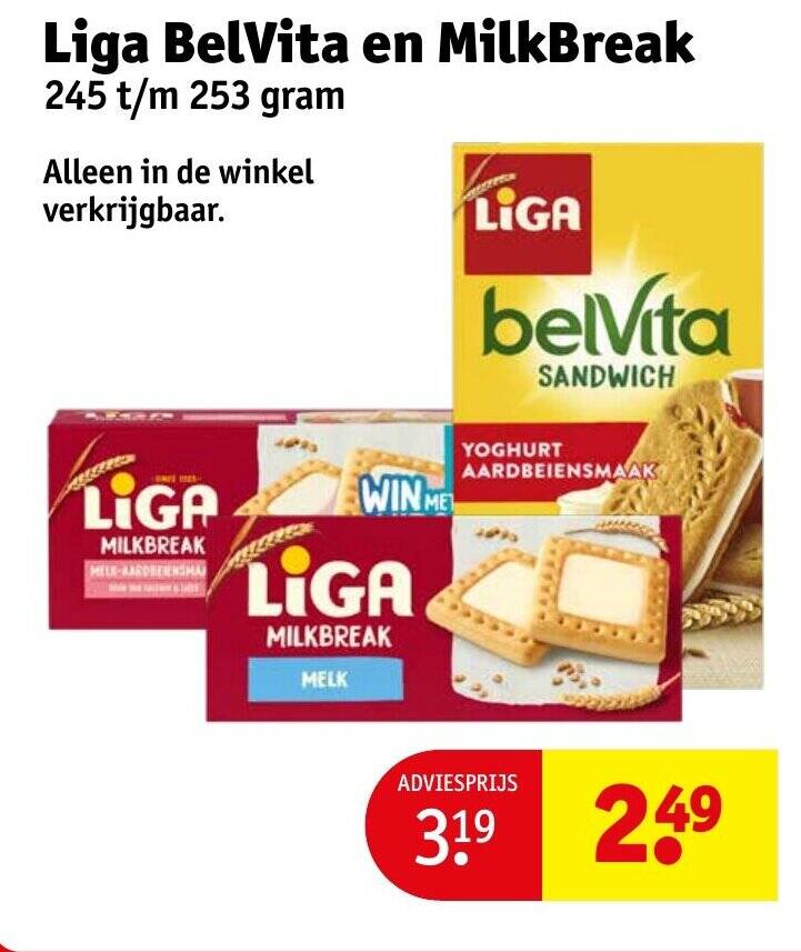 Liga belvita en milkbreak 253 gram aanbieding bij Kruidvat
