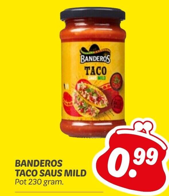 Banderos taco saus mild 230 g aanbieding bij Dekamarkt