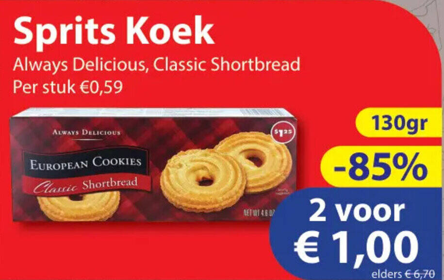 Sprits Koek 130 g aanbieding bij Die Grenze