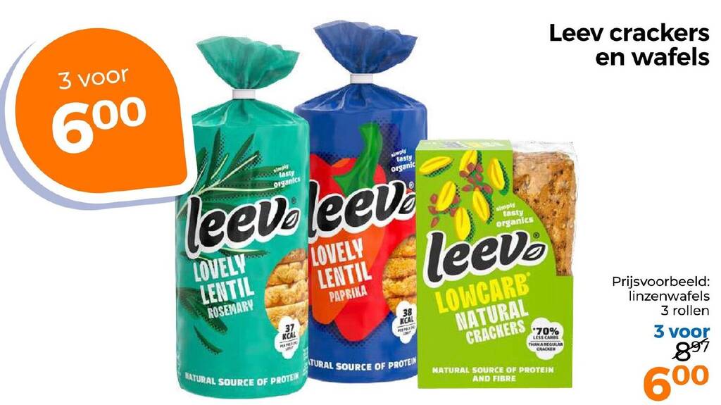 Leev crackers en wafels aanbieding bij Trekpleister