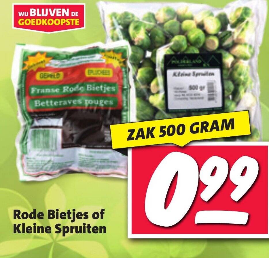 Rode Bietjes of Kleine Spruiten 500 g aanbieding bij Nettorama