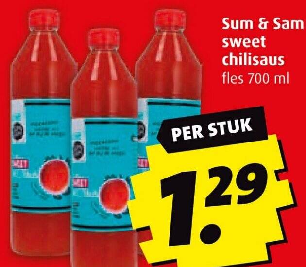 Sum & Sam sweet chilisaus 700 ml aanbieding bij Boni