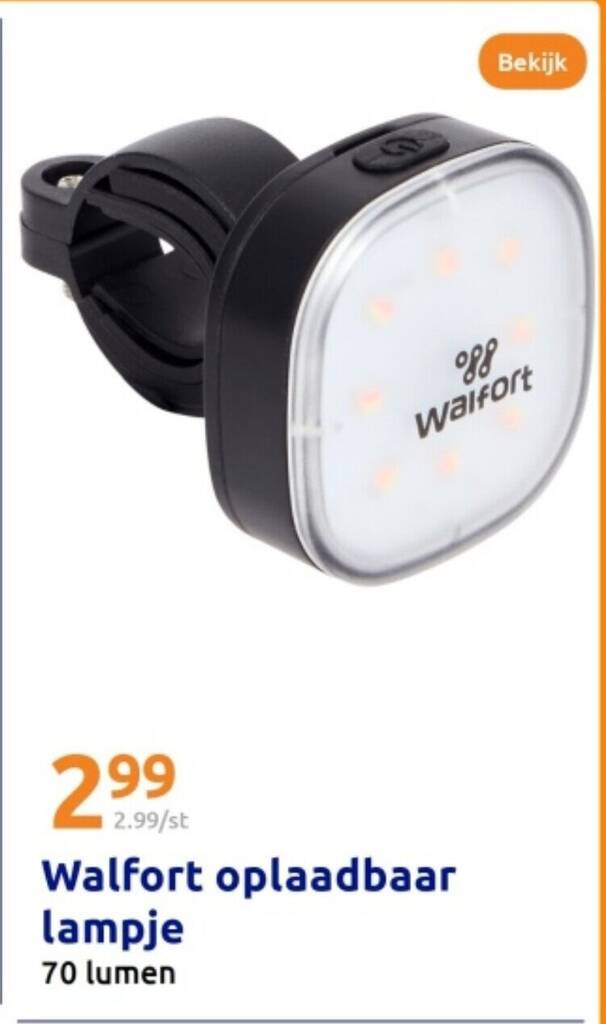 Walfort oplaadbaar lampje aanbieding bij Action