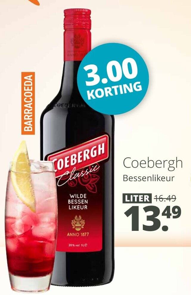 Coebergh Bessenlikeur 1 L aanbieding bij Mitra
