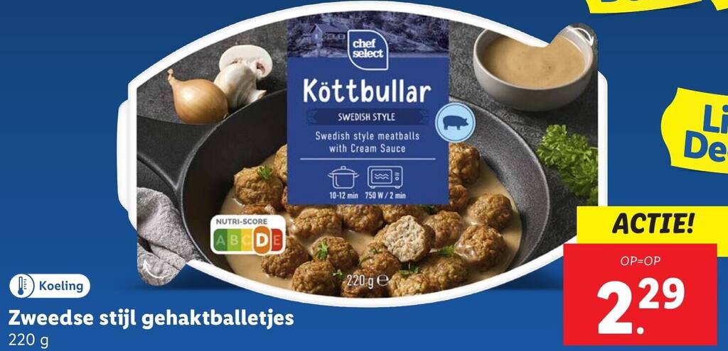 Swedish style meatballs 220 g aanbieding bij Lidl