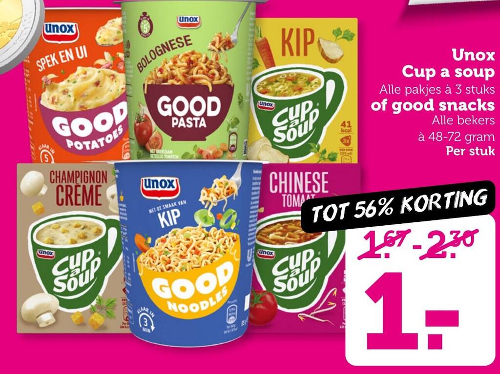 Unox Cup a soup of good snacks aanbieding bij Coop