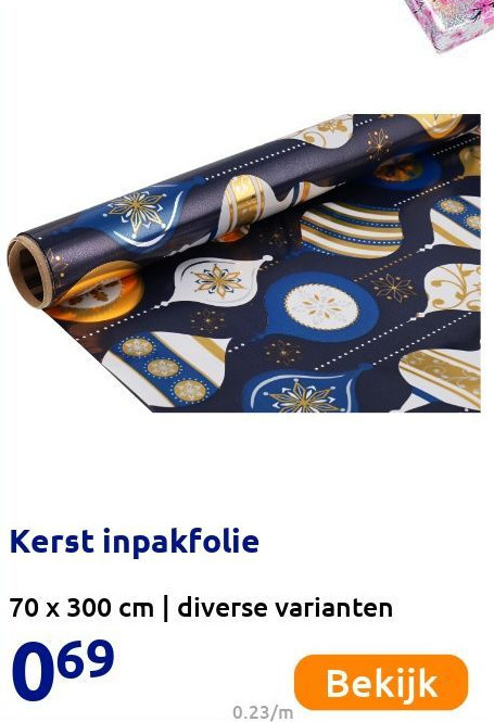 Kerst inpakfolie aanbieding bij Action