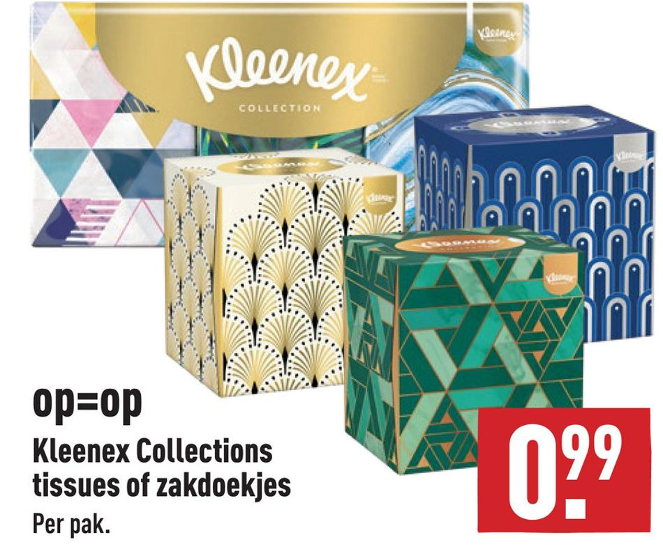Kleenex Collections tissues of zakdoekjes aanbieding bij ALDI