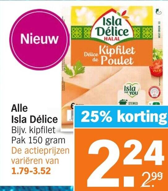 Alle Isla Délice 150 gram aanbieding bij Albert Heijn
