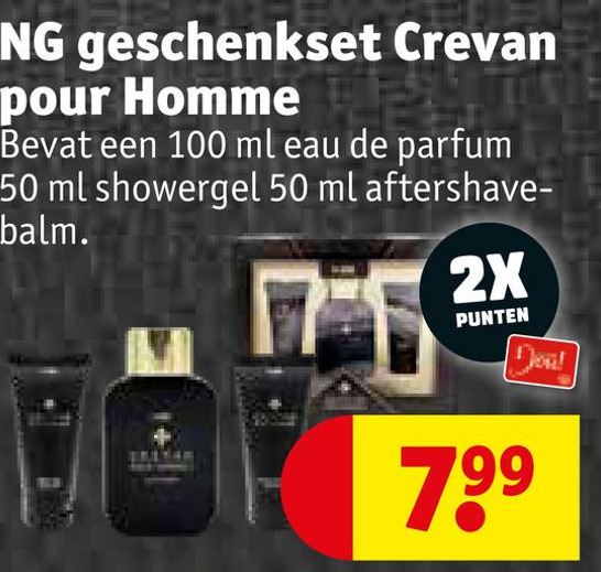 NG geschenkset Crevan pour Homme aanbieding bij Kruidvat