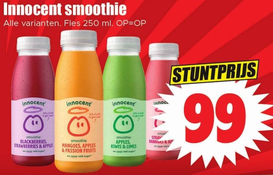 Innocent smoothie 250 ml aanbieding bij Dirk