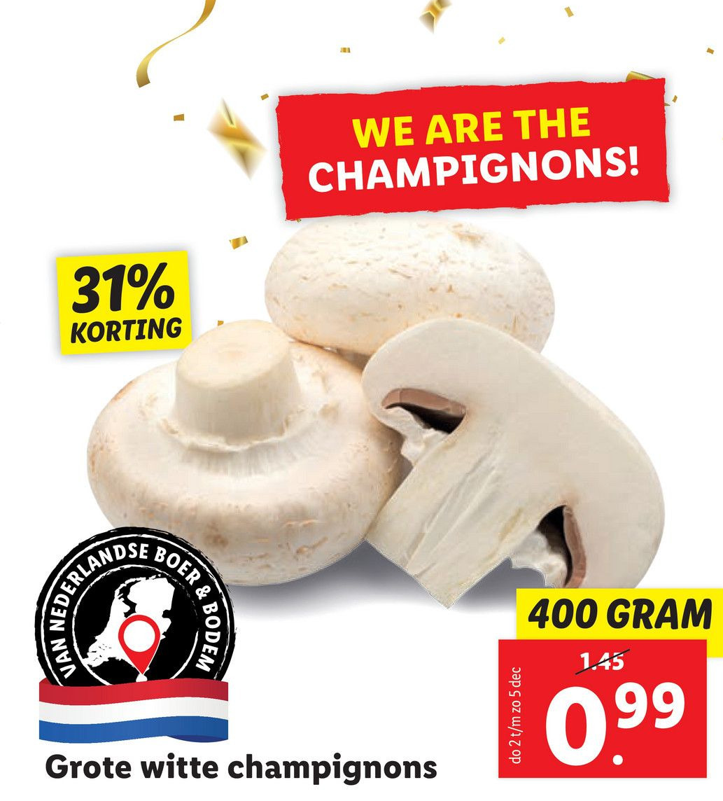 Grote witte champignons aanbieding bij Lidl