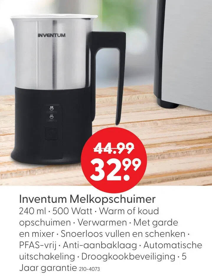 Inventum Melkopschuimer aanbieding bij Marskramer