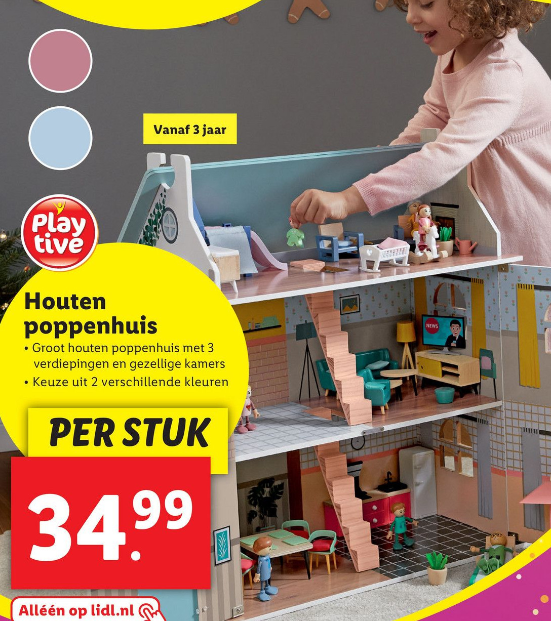 Play tive Houten poppenhuis aanbieding bij Lidl