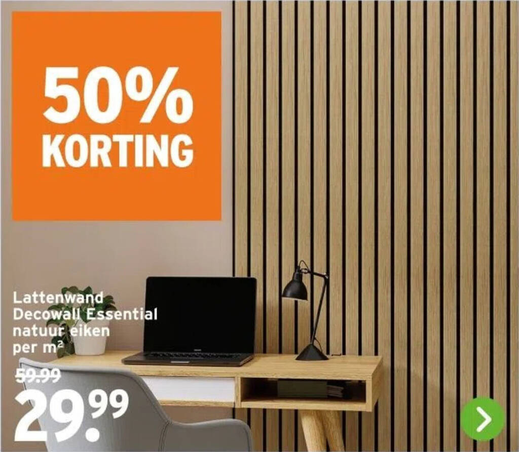 Lattenwand Decowall Essential natuur eiken aanbieding bij GAMMA Geldig ...
