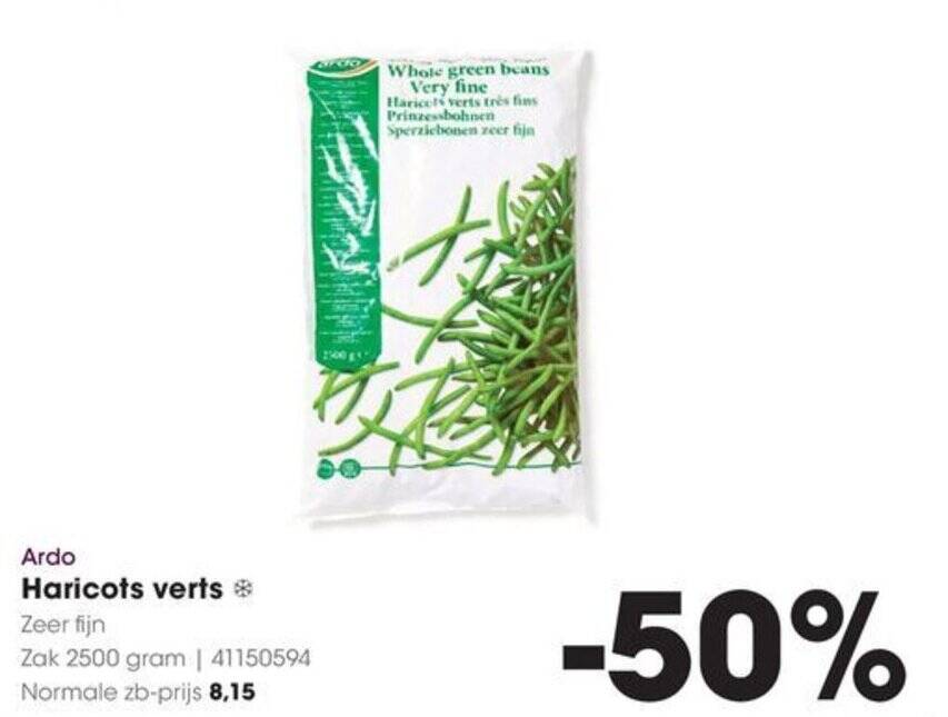 Ardo Haricots verts 2500 g aanbieding bij HANOS