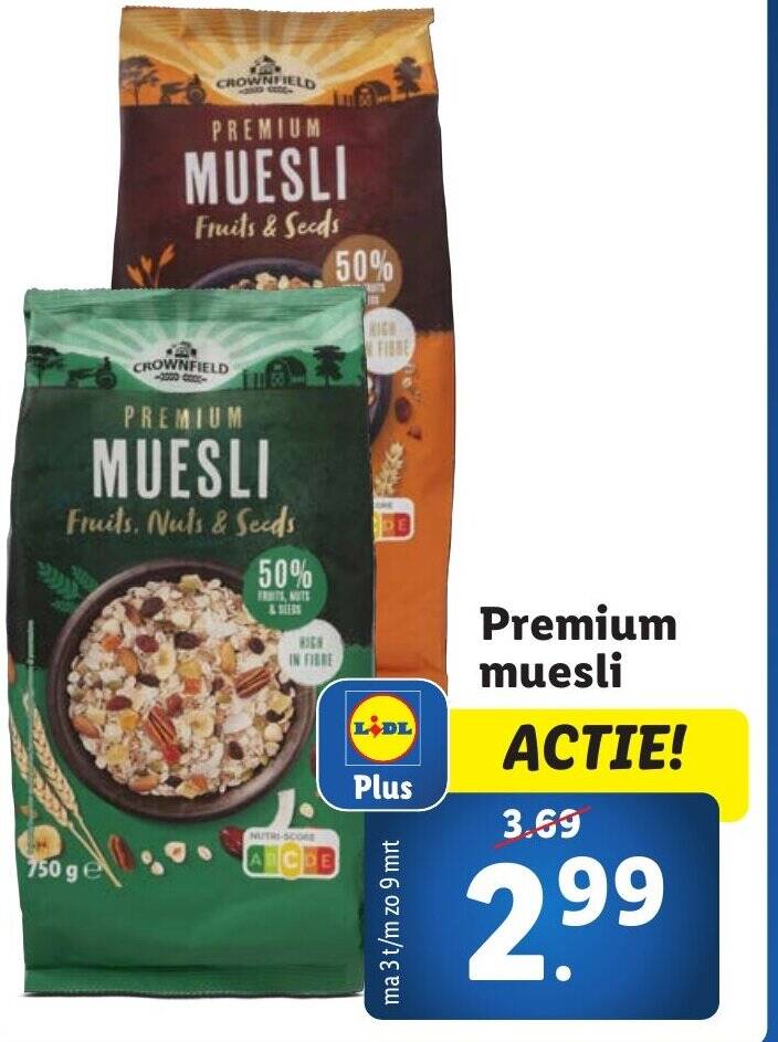 Premium muesli aanbieding bij Lidl
