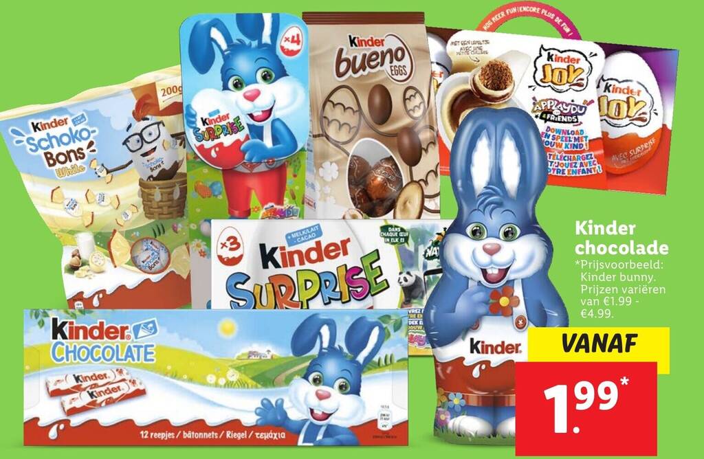 Kinder chocolade aanbieding bij Lidl