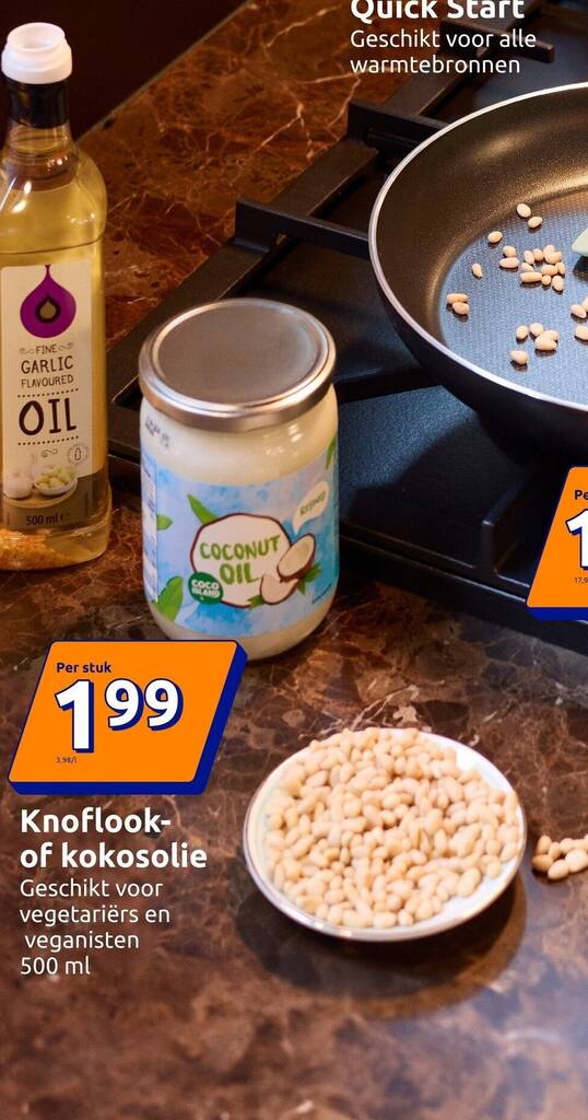 Knoflook of kokosolie 500 ml aanbieding bij Action