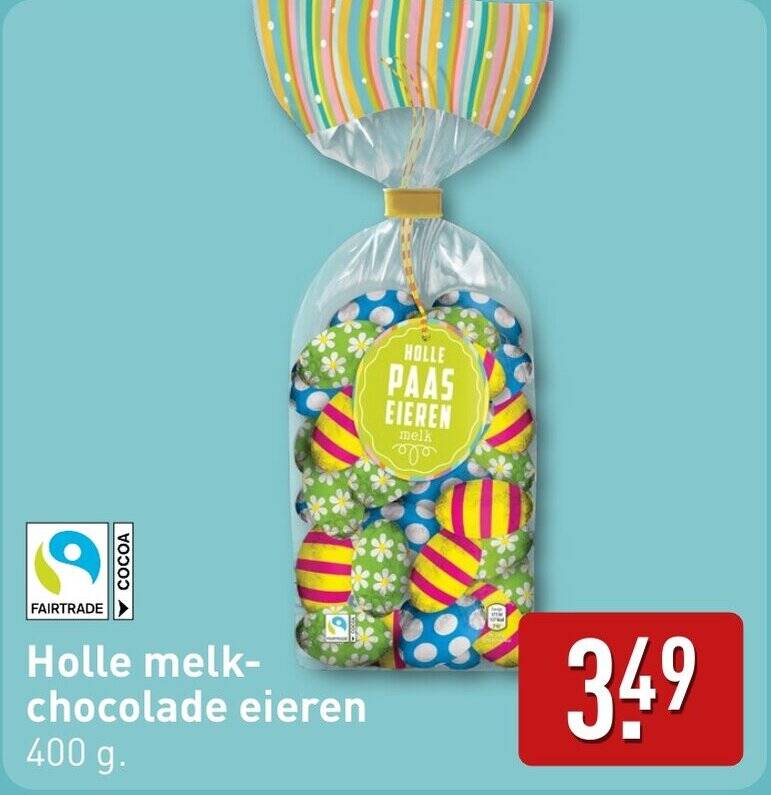 Holle melk chocolade eieren 400 gram aanbieding bij ALDI