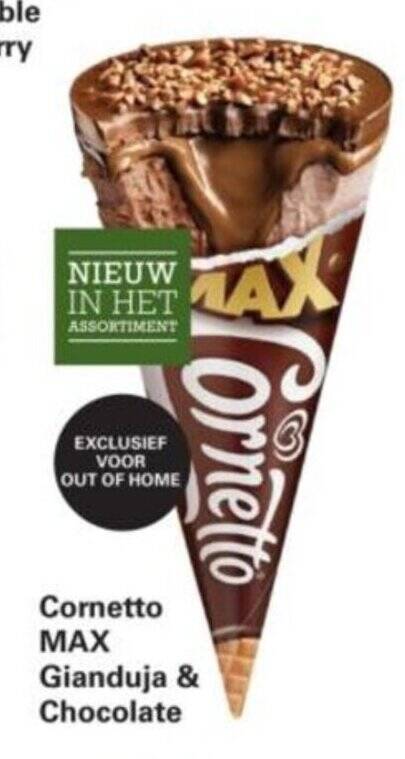 Cornetto MAX Gianduja & Chocolate aanbieding bij Sligro