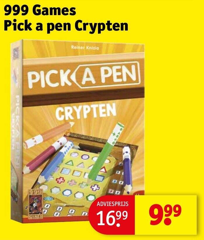 999 Games Pick a pen Crypten aanbieding bij Kruidvat