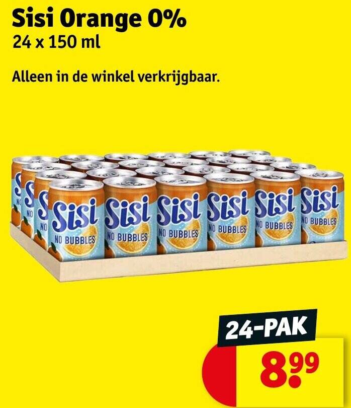Sisi Orange 0% 24 x 150 ml aanbieding bij Kruidvat