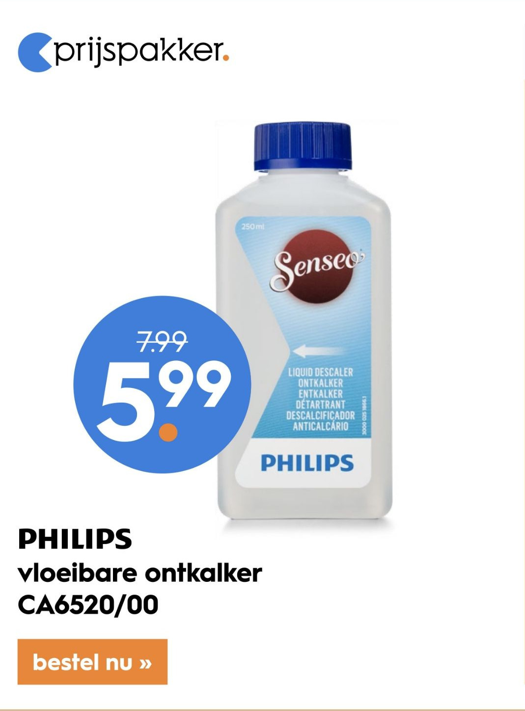 Philips Vloeibare Ontkalker Ca6520/00 aanbieding bij Blokker