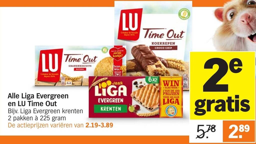 Alle Liga Evergreen en LU Time Out 225 gram 2e gratis aanbieding bij ...
