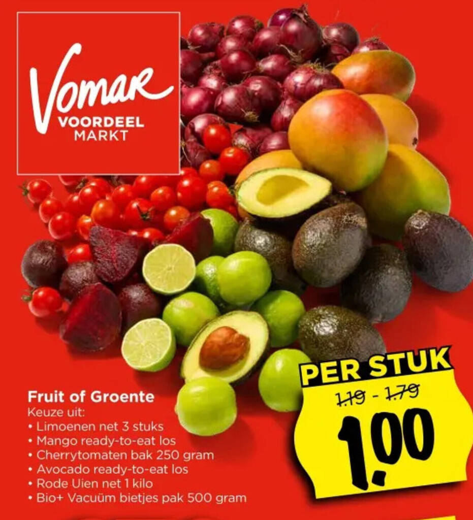 Fruit of Groente aanbieding bij Vomar Voordeelmarkt