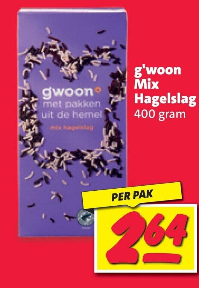 g'woon Mix Hagelslag 400 g aanbieding bij Nettorama