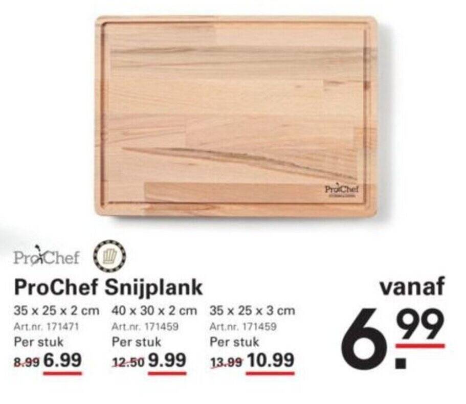 ProChef Snijplank 35 x 25 x 2 cm aanbieding bij Sligro