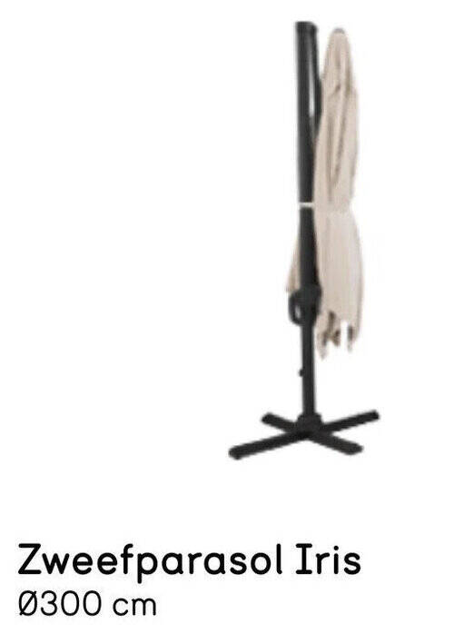 Zweefparasol Iris 300 cm aanbieding bij Leen Bakker