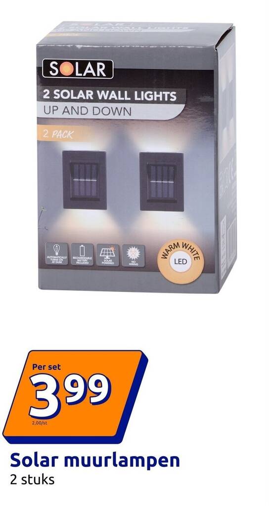Solar muurlampen aanbieding bij Action