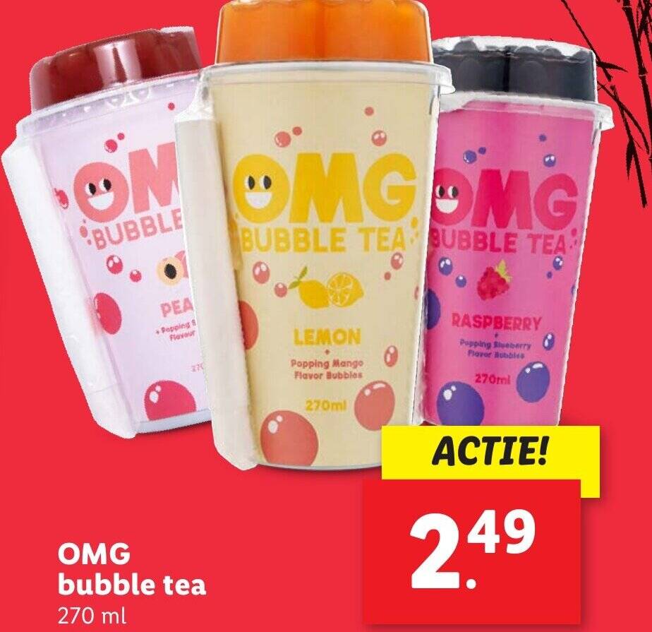 OMG bubble tea 270 ml aanbieding bij Lidl