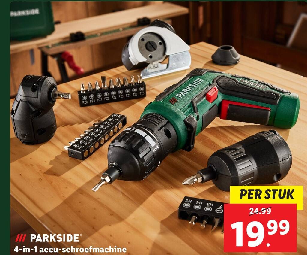 4 in accu schroefmachine aanbieding bij Lidl