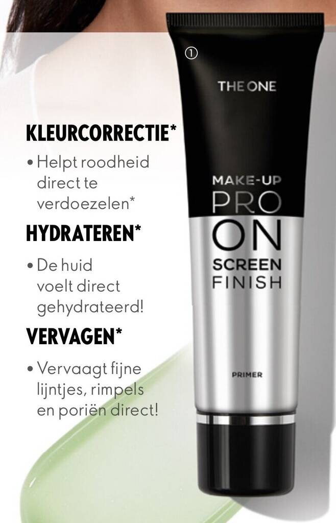 The one make-up pro on screen finish primer 30 ml aanbieding bij Oriflame