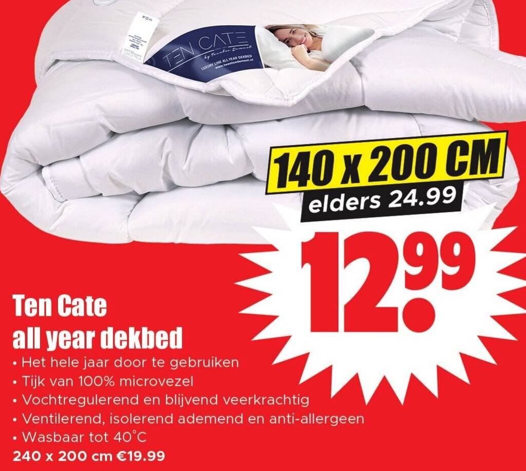Ten Cate all year dekbed 140 x 200 cm aanbieding bij Dirk