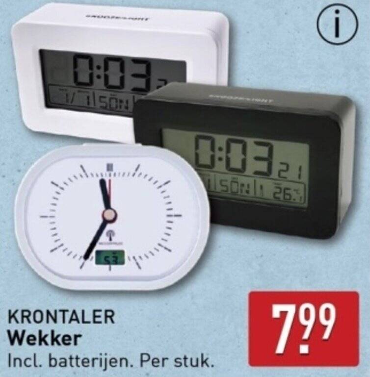 KRONTALER Wekker aanbieding bij ALDI