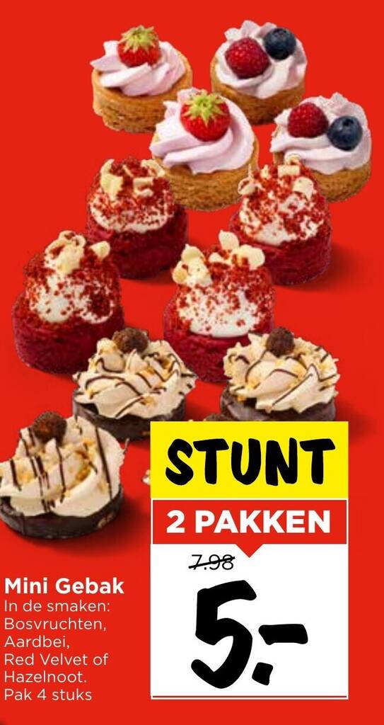 Mini Gebak aanbieding bij Vomar Voordeelmarkt