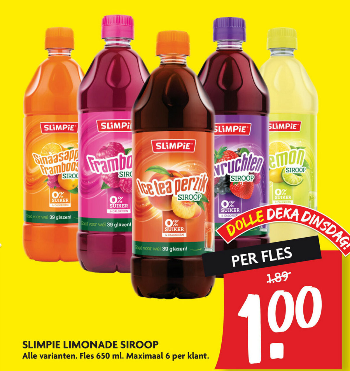 Slimpie Siroop 650ml aanbieding bij Dekamarkt