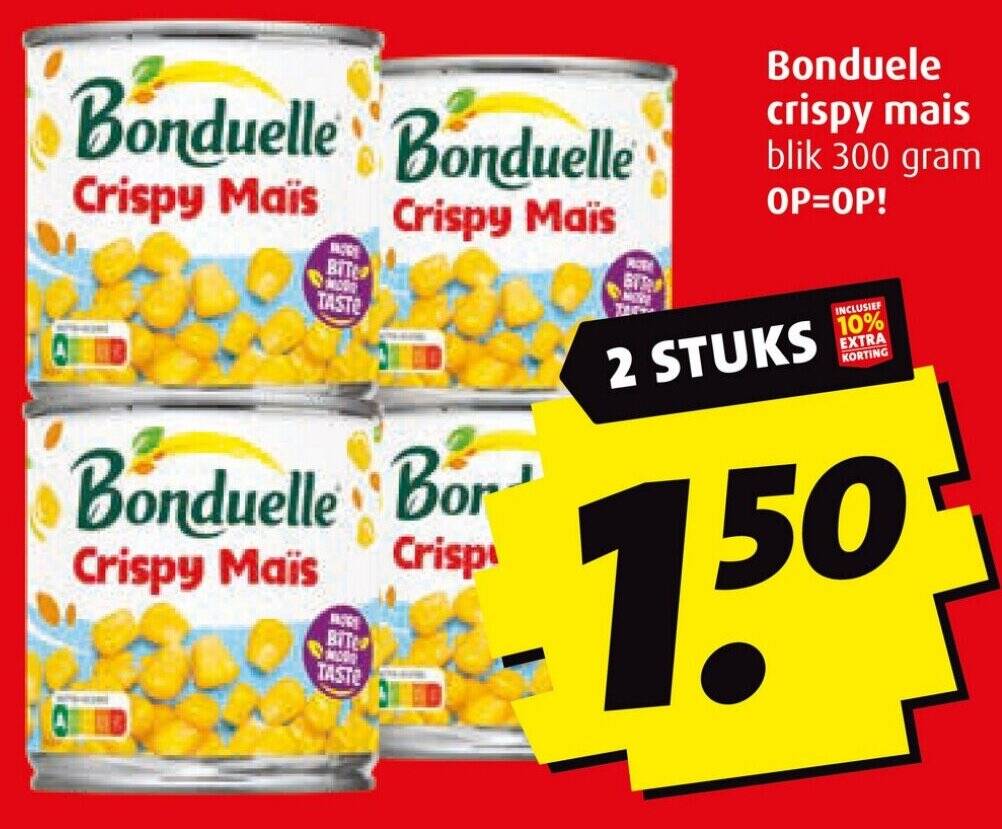 Bonduele crispy mais 300 gram aanbieding bij Boni